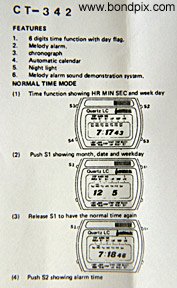 James Bond watch ZEON melody alarm